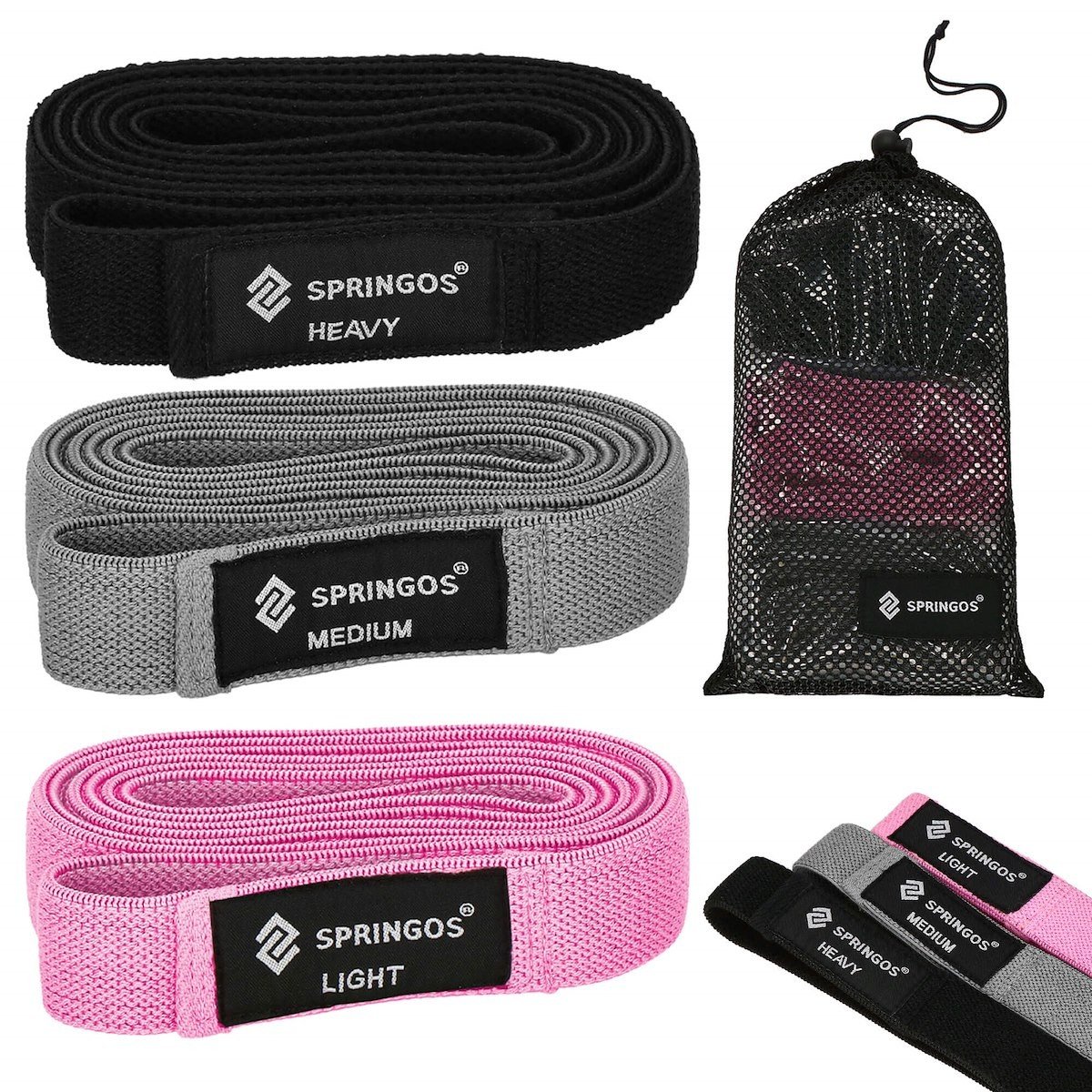 Guma Do Ćwiczeń - Guma Oporowa 2X100 Cm Hip Band Szara/Różowa/Czarna ...