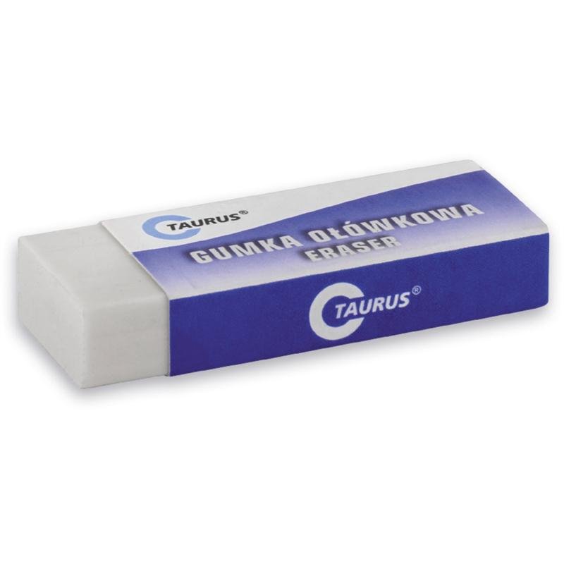 Gumka do mazania ścierania szkolna biurowa 57x21x10 mm TAURUS 1 szt ...
