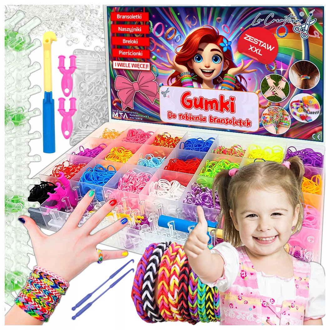 GUMKI DO ROBIENIA BRANSOLETEK DUŻY ZESTAW 6800 ELEMENTÓW XXL DLA ...