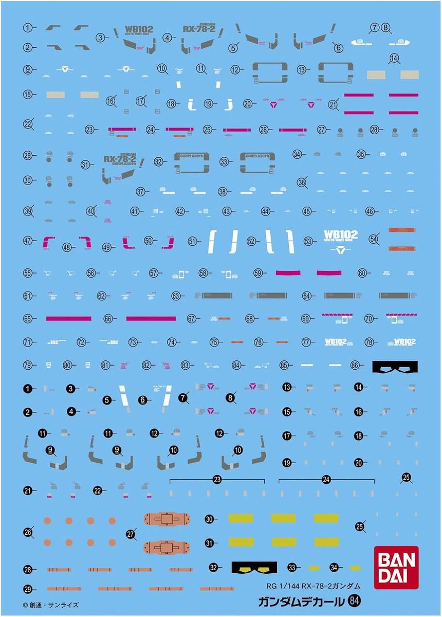 gundam - gundam decal 084 - rg 1/144 rx-78-2 gundam - Inna marka ...