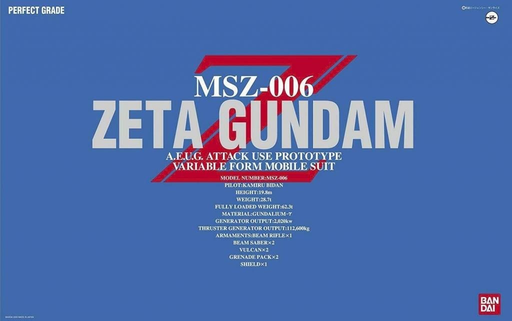 gundam - model kit - perfect grade - zeta msz-006 - 1/60 reprod ...