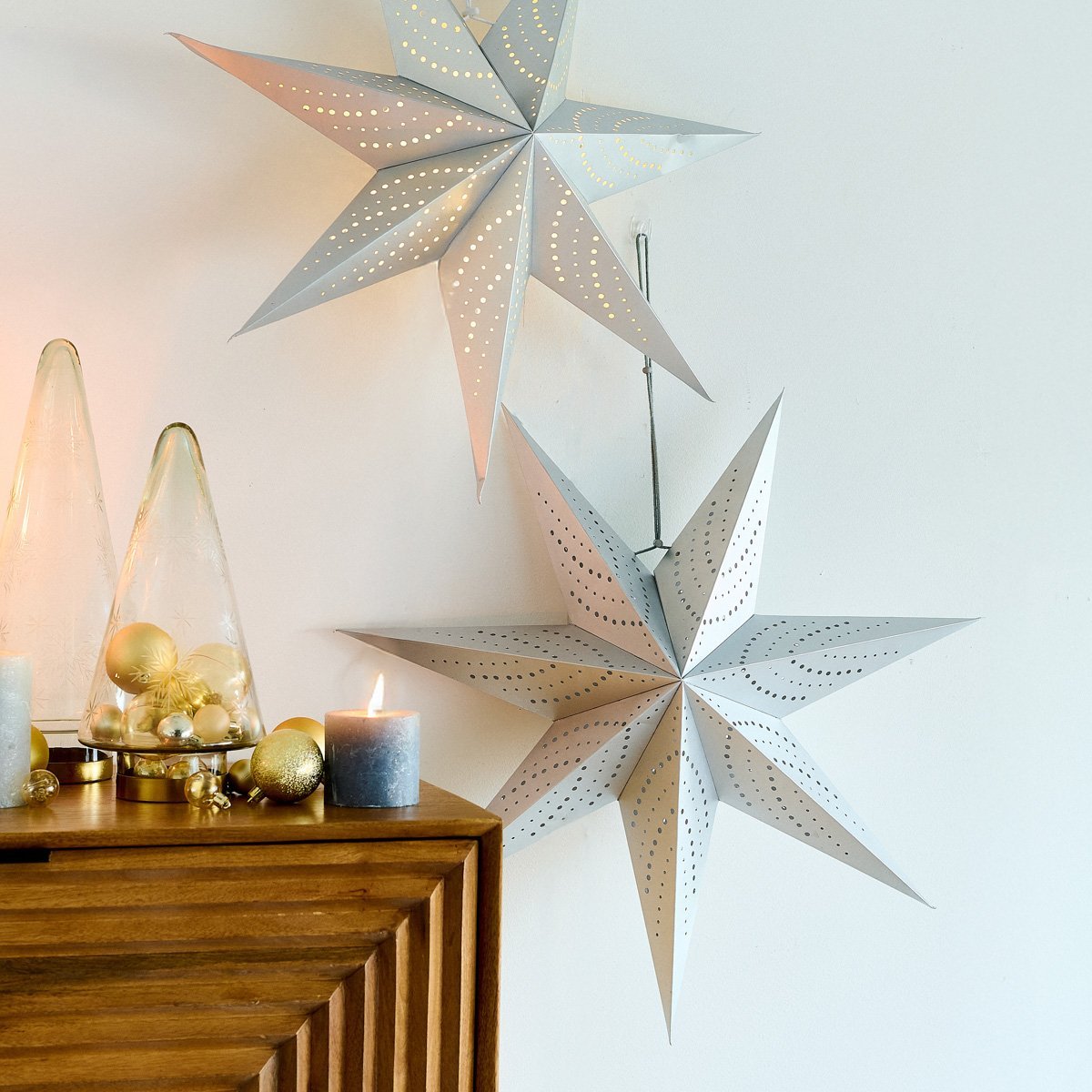 Gwiazda GALLA ażurowa srebrna z ledem 60 cm HOMLA - Homla | Sklep EMPIK.COM