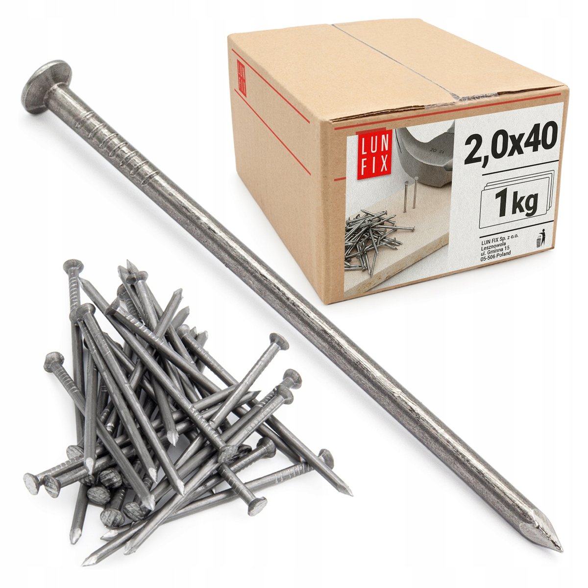 Gwoździe budowlane 40mm krokwiowe gładkie czarne 2x40mm 1kg - Inna marka | Sklep EMPIK.COM