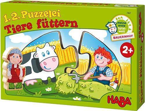 Haba, Puzzle 1,2 Co jedzą zwierzęta? - Haba | Sklep EMPIK.COM
