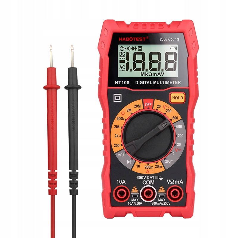 Habotest Multimetr Cyfrowy Miernik Uniwersalny Rms Tester Ac Dc Przewod ...
