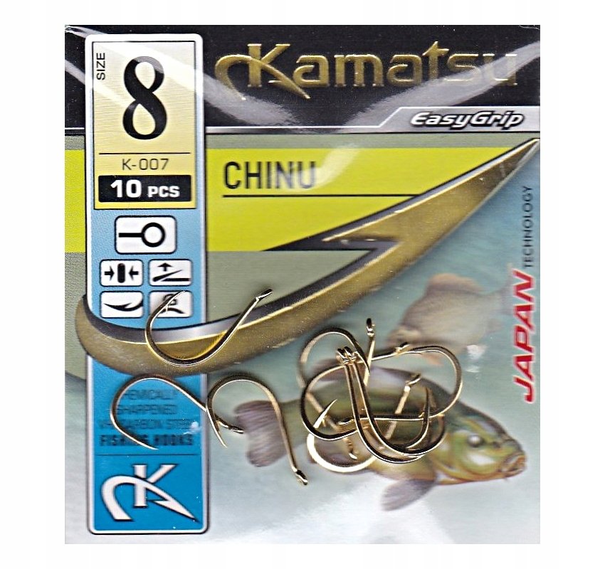 Haczyki KAMATSU Japan - CHINU Gold - Kółko nr 8 - Konger | Sport Sklep ...