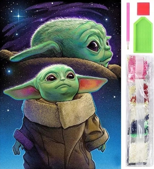Haft diamentowy 5D Baby Yoda Star Wars mozaika zestaw 30x40cm ...