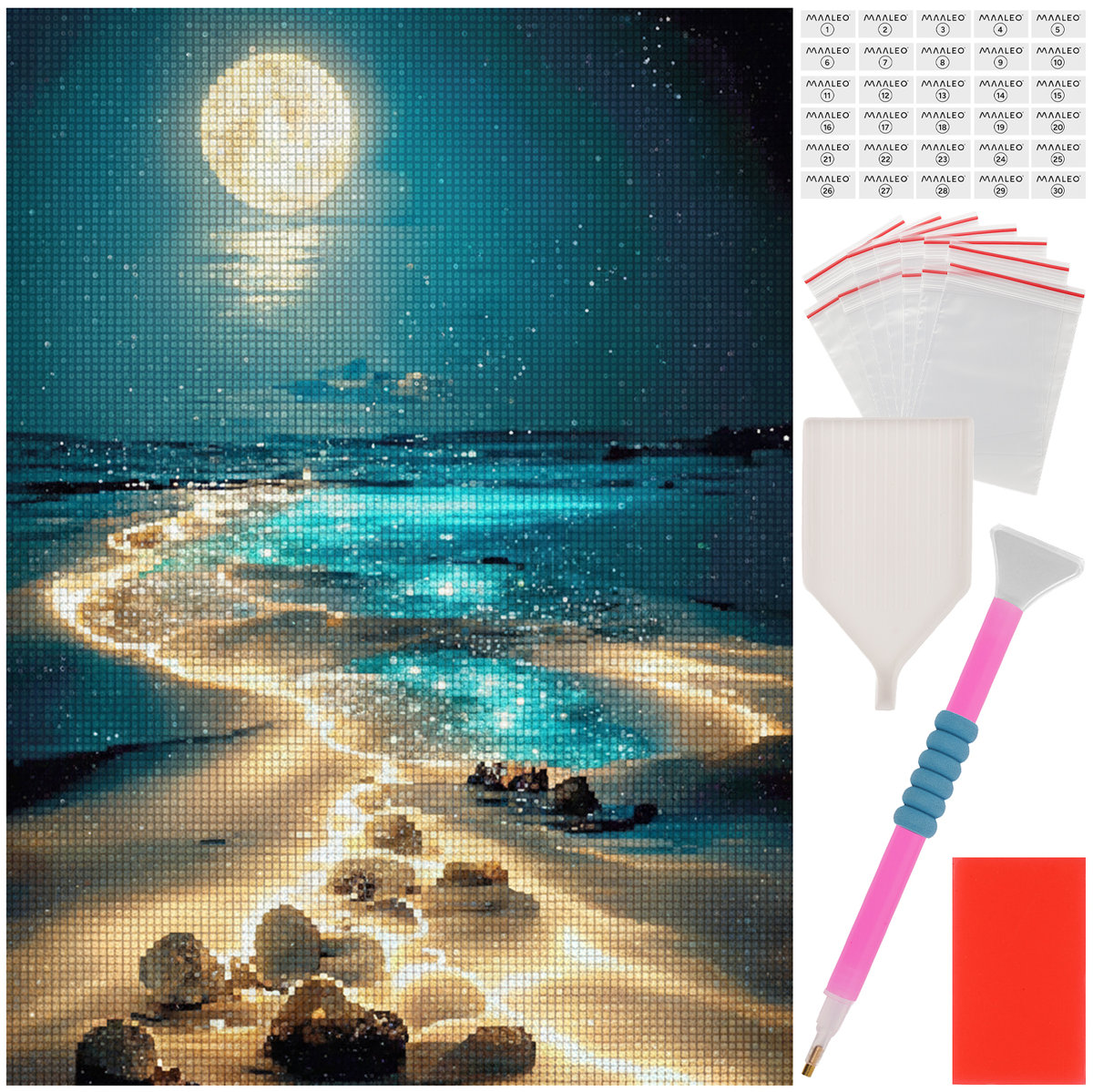 Haft Diamentowy Diamond Painting Mozaika Diamentowa 5D Duży Zestaw ...