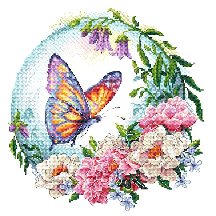 Haft krzyżykowy - Zestaw do haftu - Bajkowy motyl - CORICAMO | Sklep EMPIK.COM