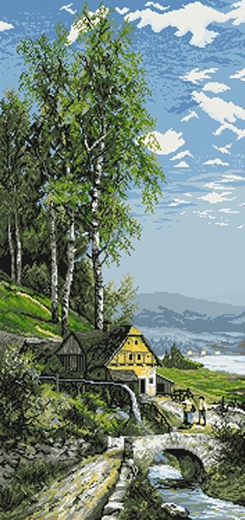 Haft krzyżykowy - Zestaw do haftu - Młyn wodny - CORICAMO | Sklep EMPIK.COM