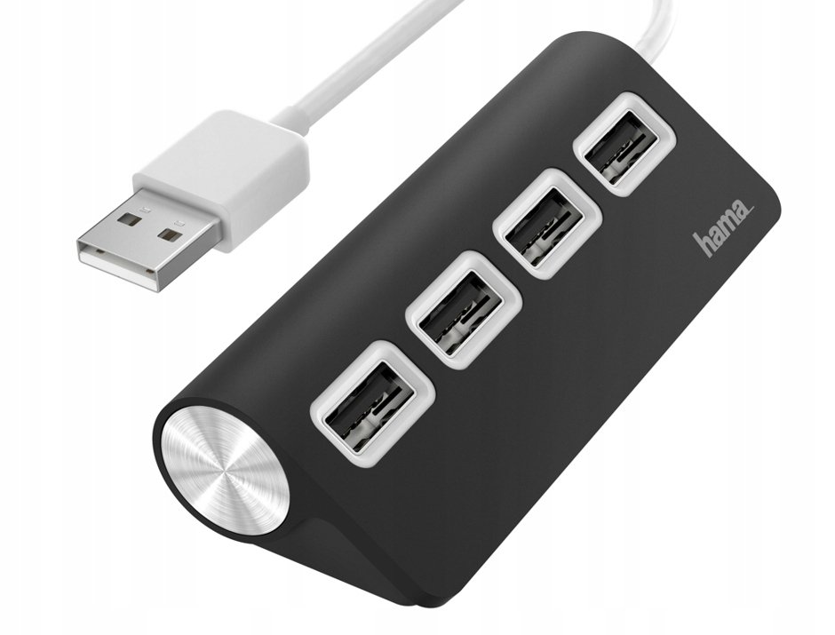 Hama adapter rozdzielacz rozgałęźnik Hub USB 4 Porty USB 2.0 480 Mbits - Hama | Sklep EMPIK.COM