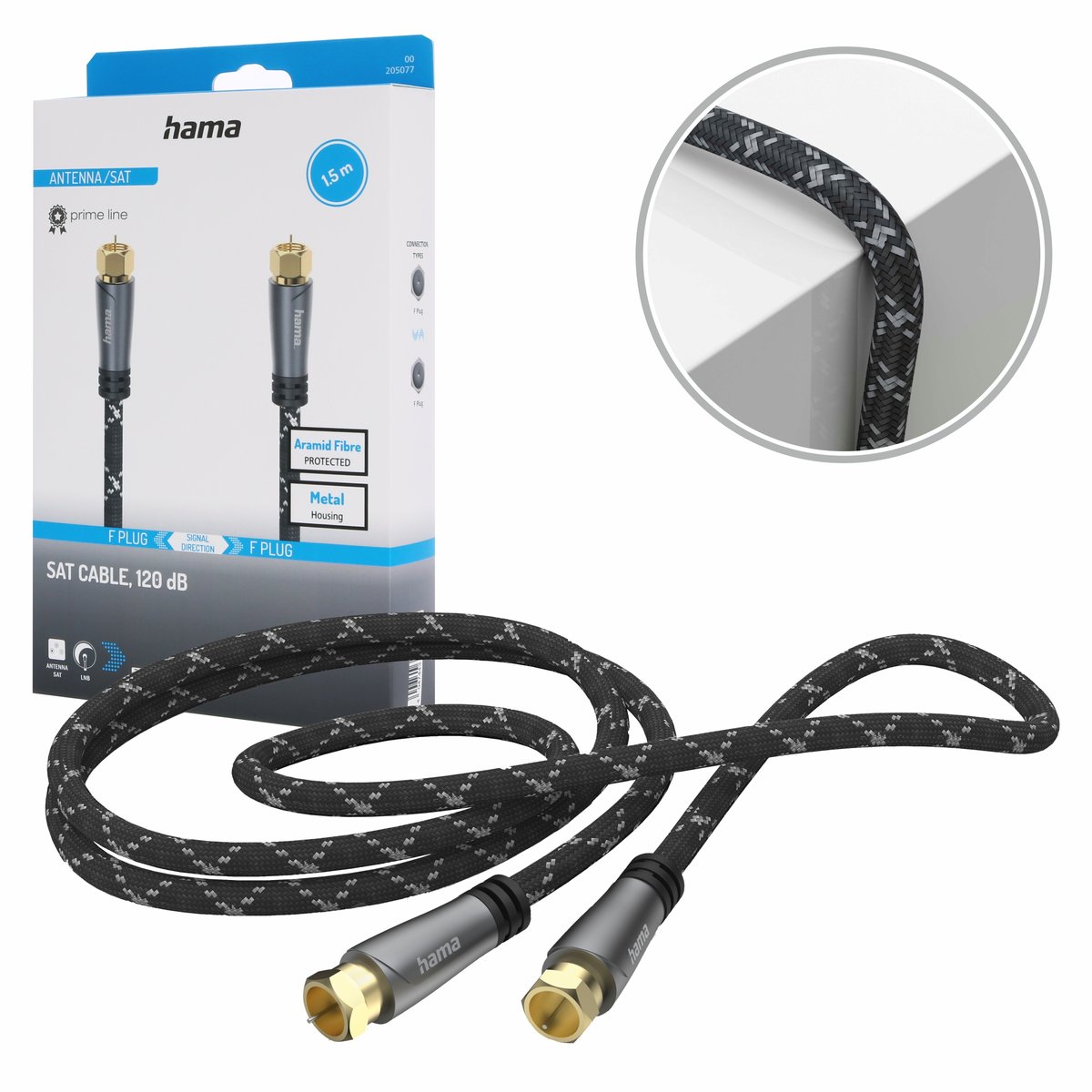 Hama kabel antenowy koncentryczny PREMIUM WTYK F - WTYK F 120dB 1,5M - Hama | Sklep EMPIK.COM