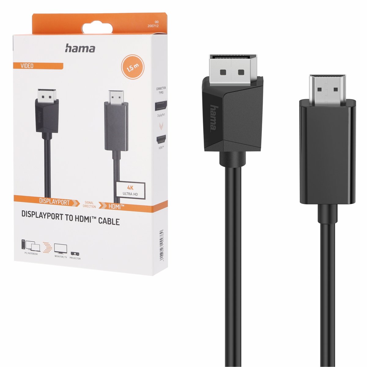 Hama KABEL DISPLAYPORT - HDMI 4K, 1,5m - Hama | Sklep EMPIK.COM