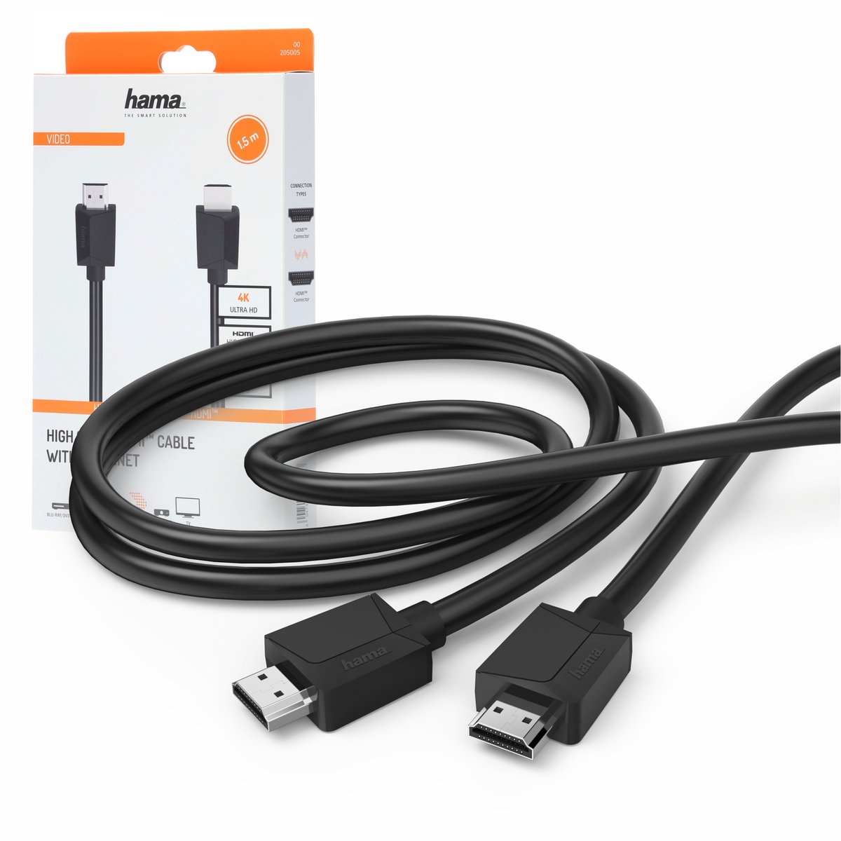 Hama Kabel HDMI 2.0B 4K 18 Gbit/s 1.5 m do telewizora dekodera ARC Full ...