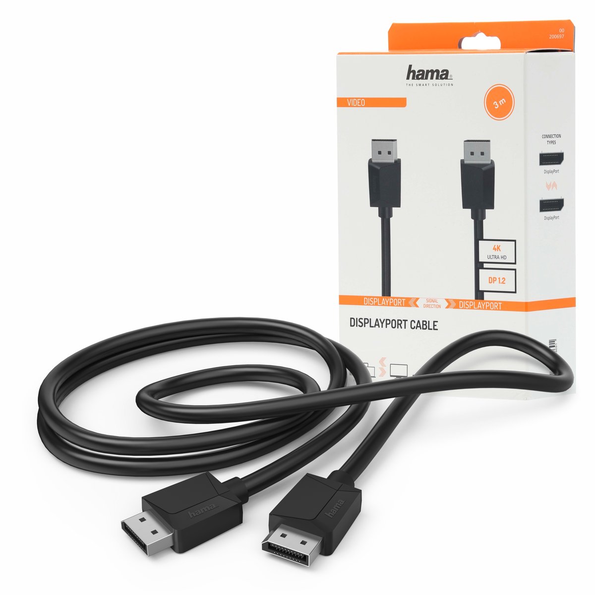 Hama Kabel Przewód Displayport Hama 1.2 ultra HD 4K 3 m do monitora ...