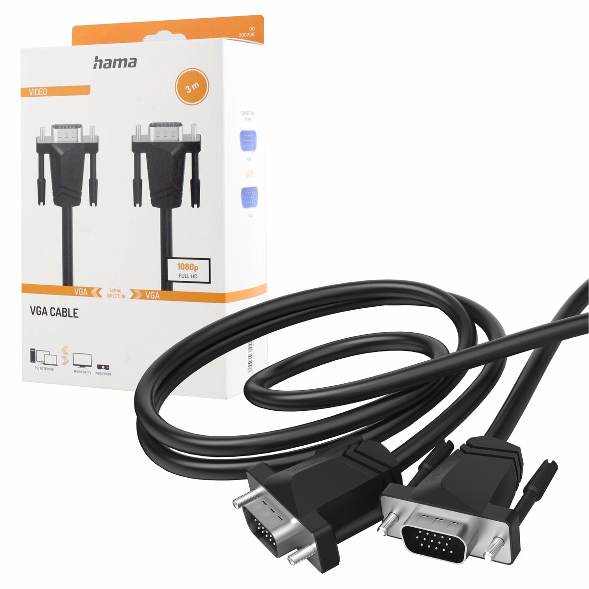 Cable Vga Câble VGA Hama Full-HD 1080p / 1.50 M Hd Ready