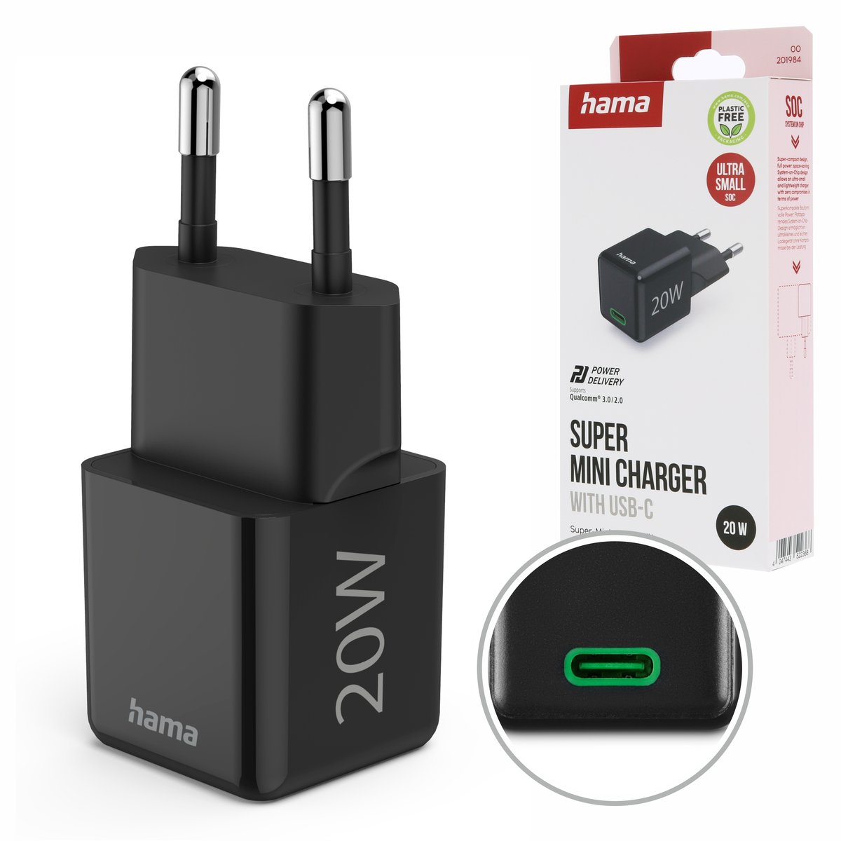 Hama Ładowarka sieciowa SuperMini 20W PD/QC USB-C do smartfonu telefonu - Hama | Sklep EMPIK.COM