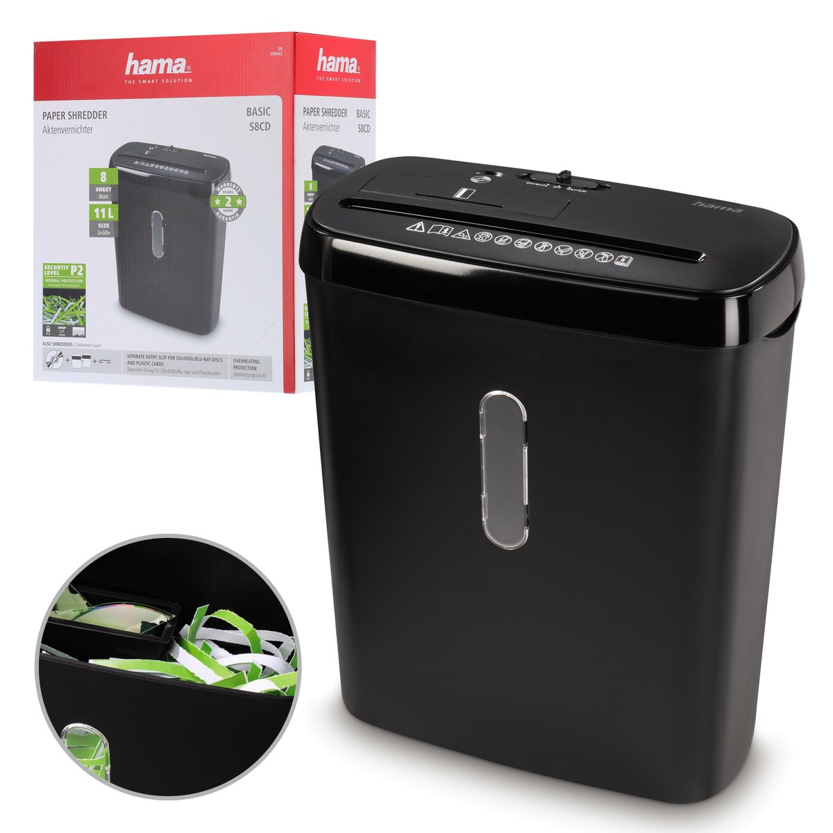 Hama - niszczarka do papieru płyt CD, DVD, Blu-ray, kart plastikowych ...