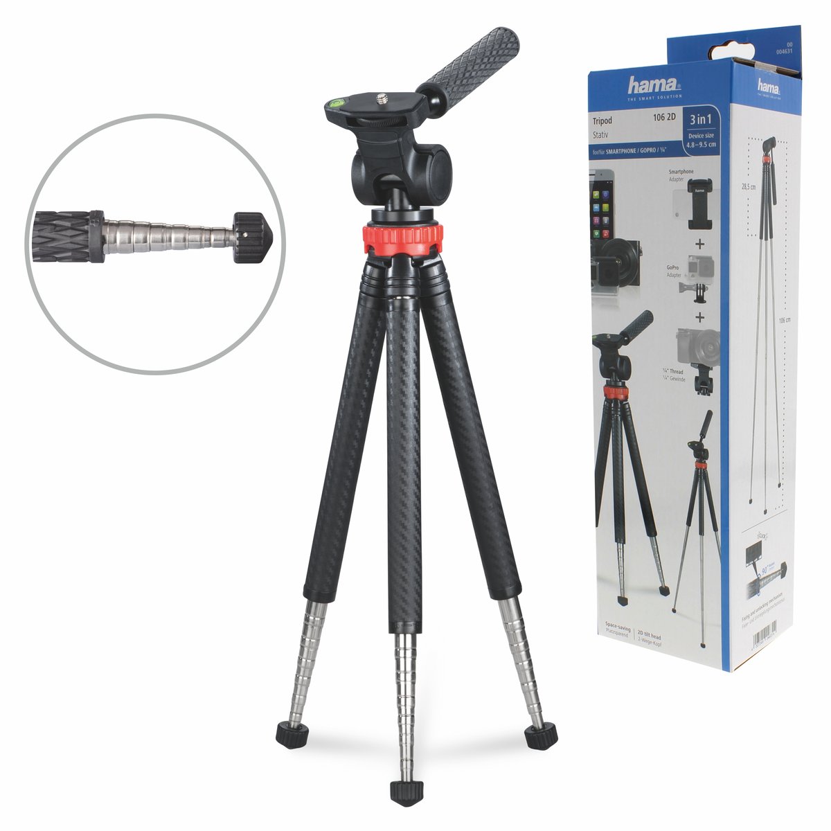 Hama Statyw Selfiestick Traveller Pro 106 do aparatu kamery gopro ...