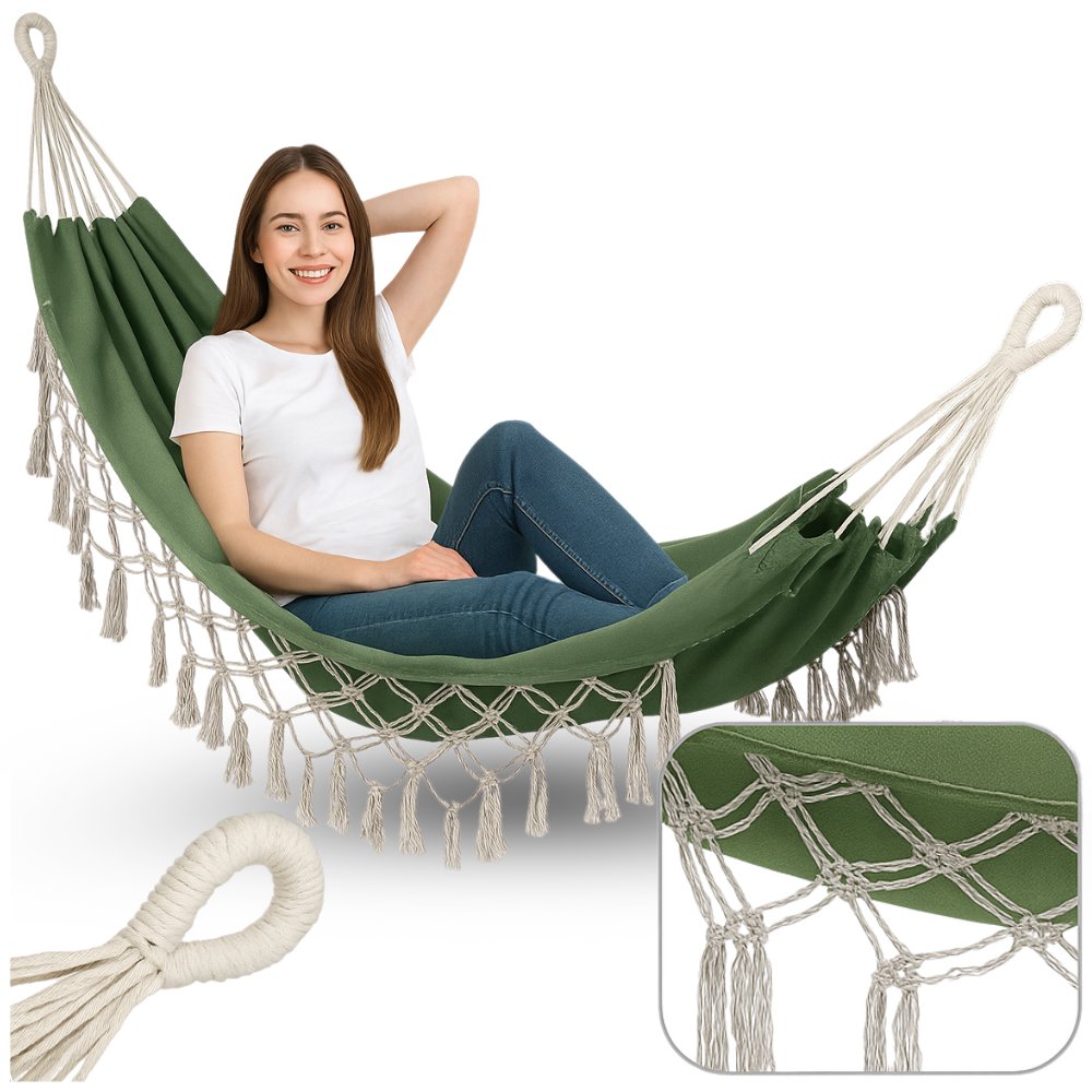 hamak boho makrama - zielony - Zolta | Sklep EMPIK.COM