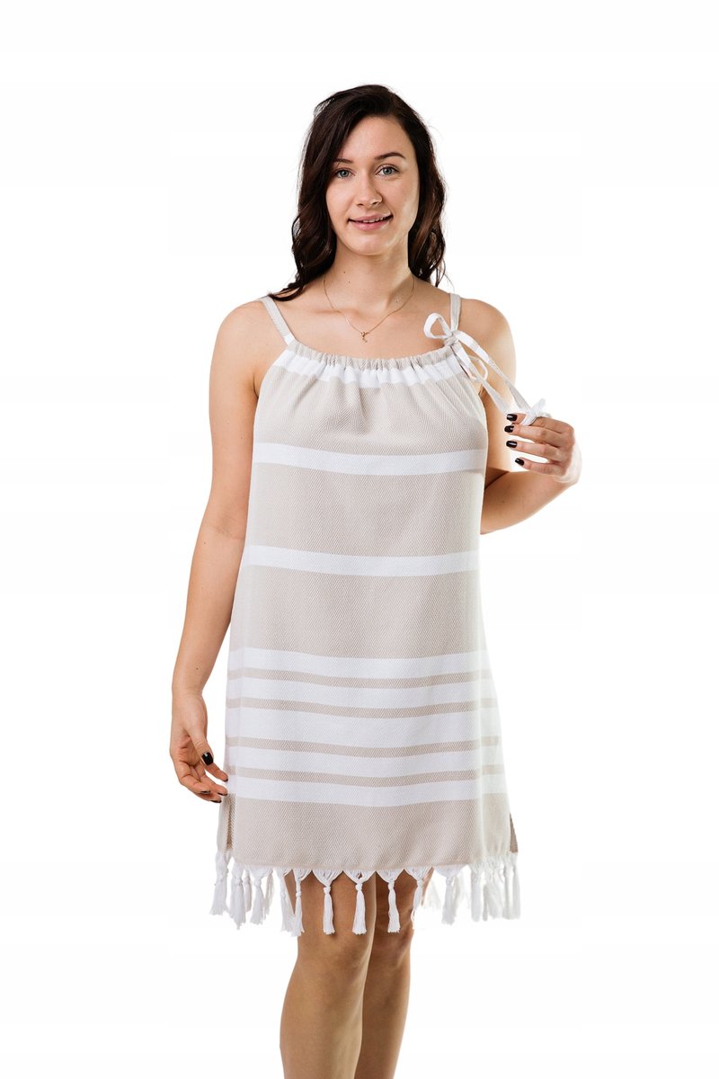 Hammam pareo na ramiączkach do sauny, SPA na basen beż - Belibe Sport ...