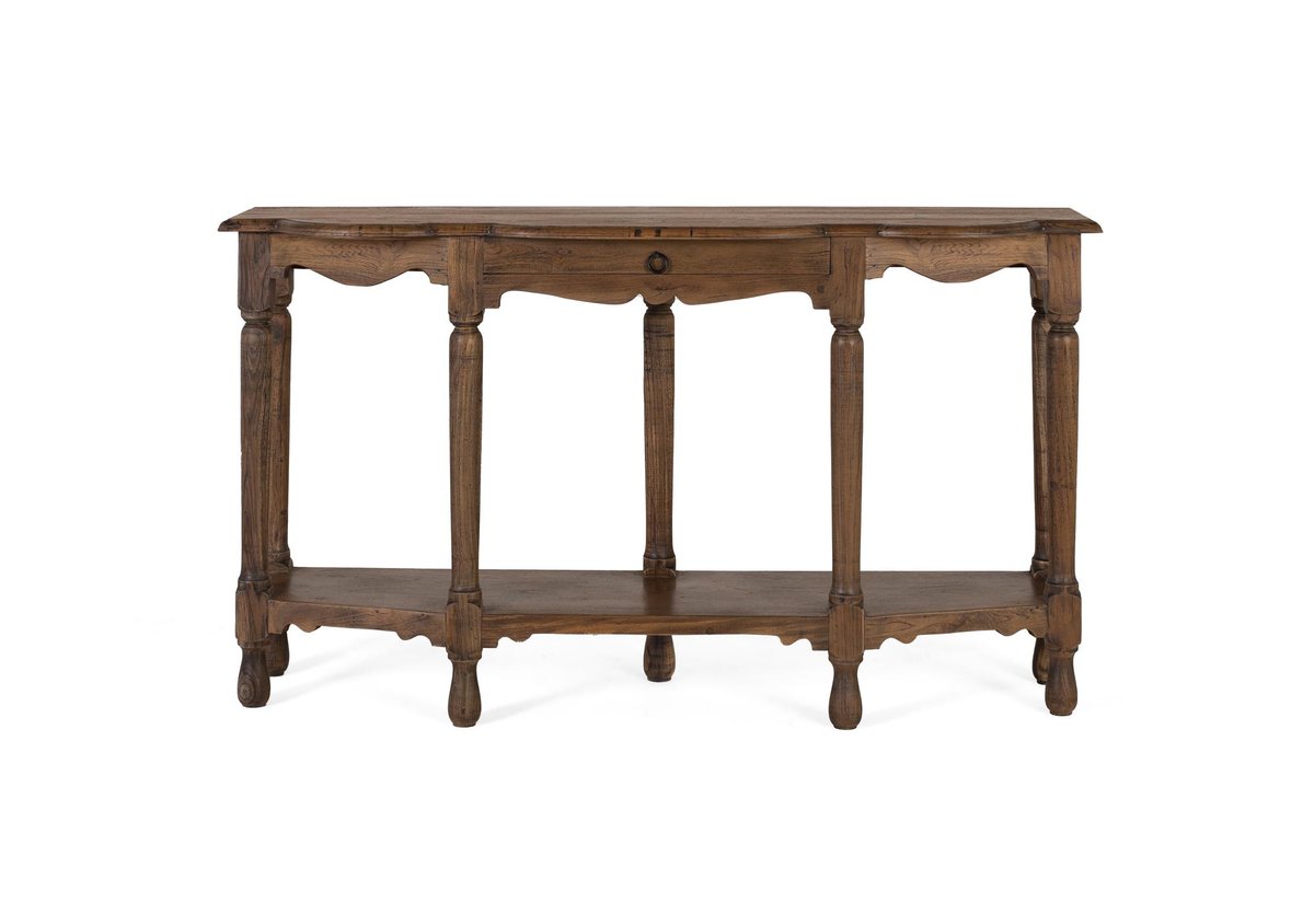 Hand-carved console table made from recycled teak wood - giner and ...