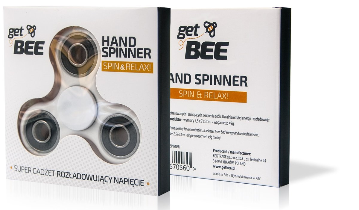 HAND FIDGET SPINNER NA ŁOŻYSKACH GetBee Biały - Fidget | Sklep EMPIK.COM