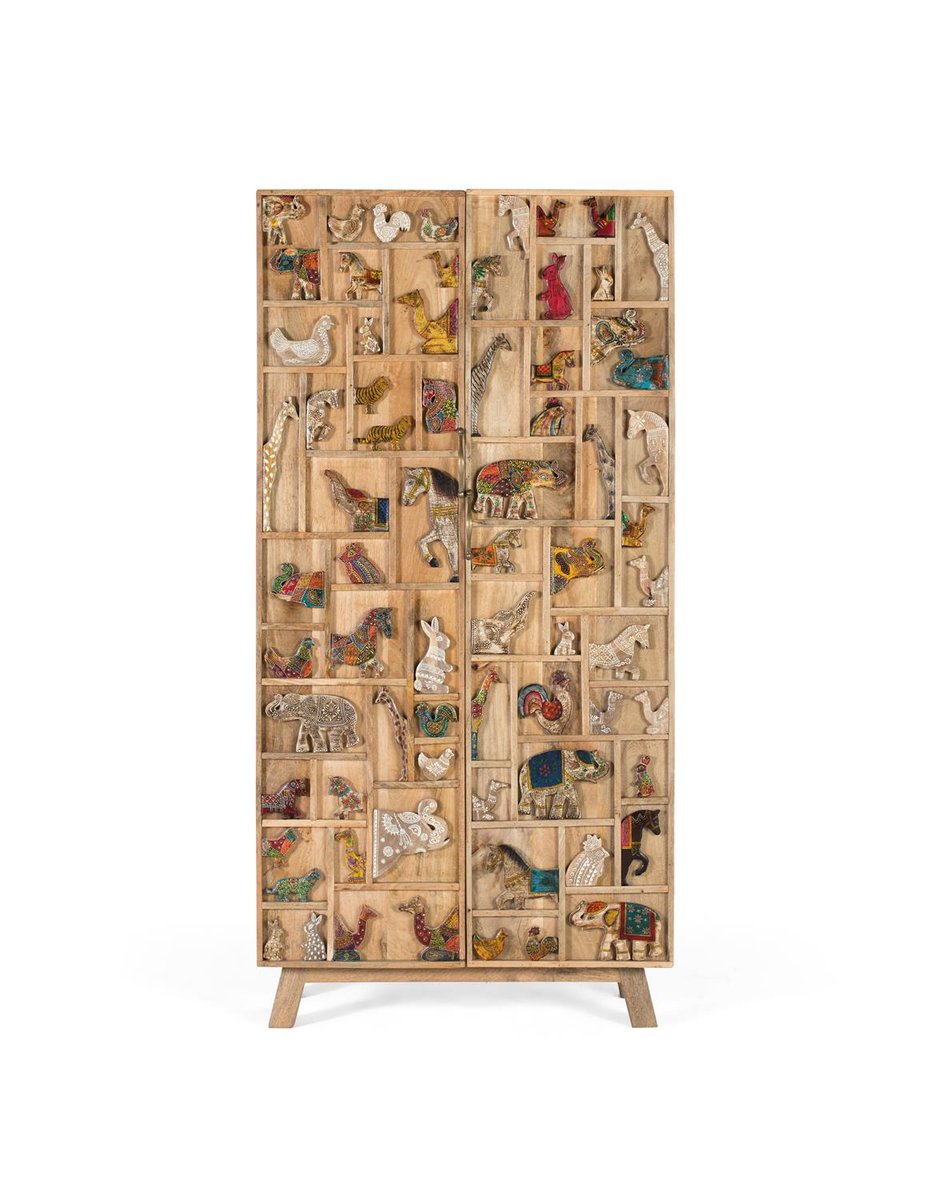 Hand-painted mango wood furniture - giner and colomer | Sklep EMPIK.COM