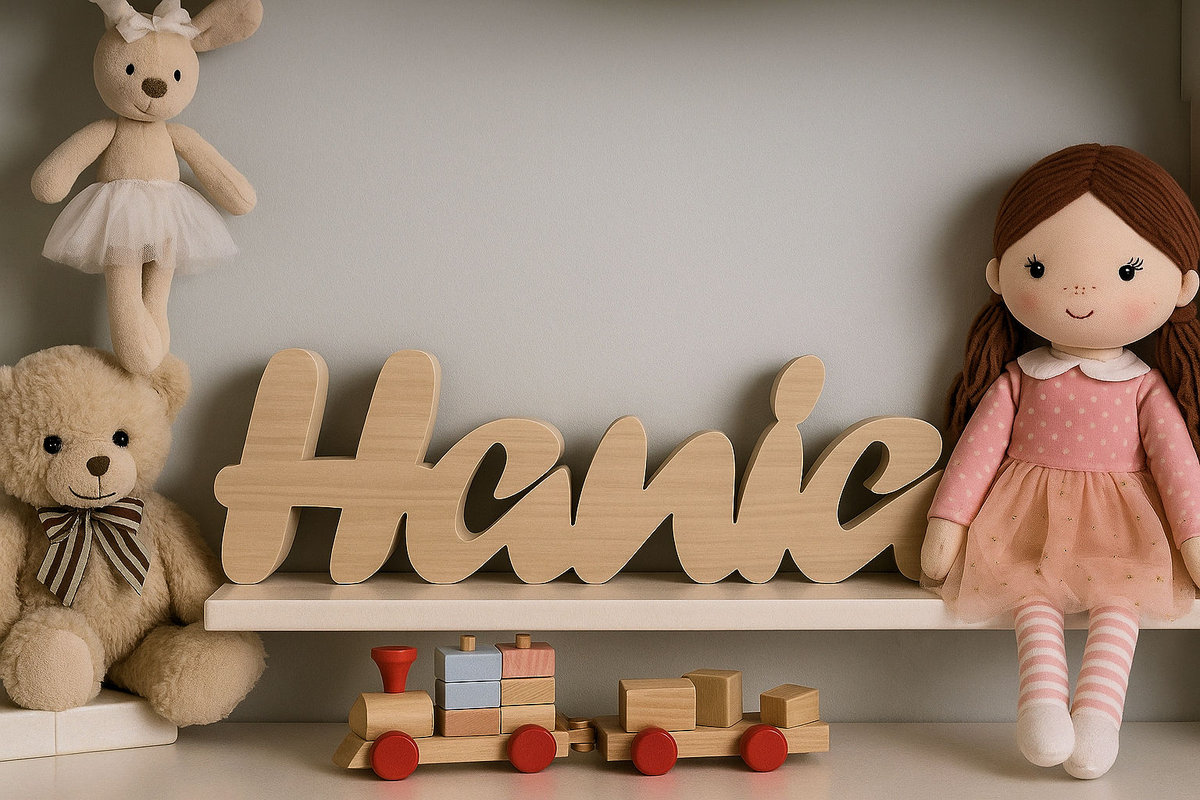 Hania Imię dziecka Napis z drewna 30cm litera 3D Do Postawienia Grubość ...