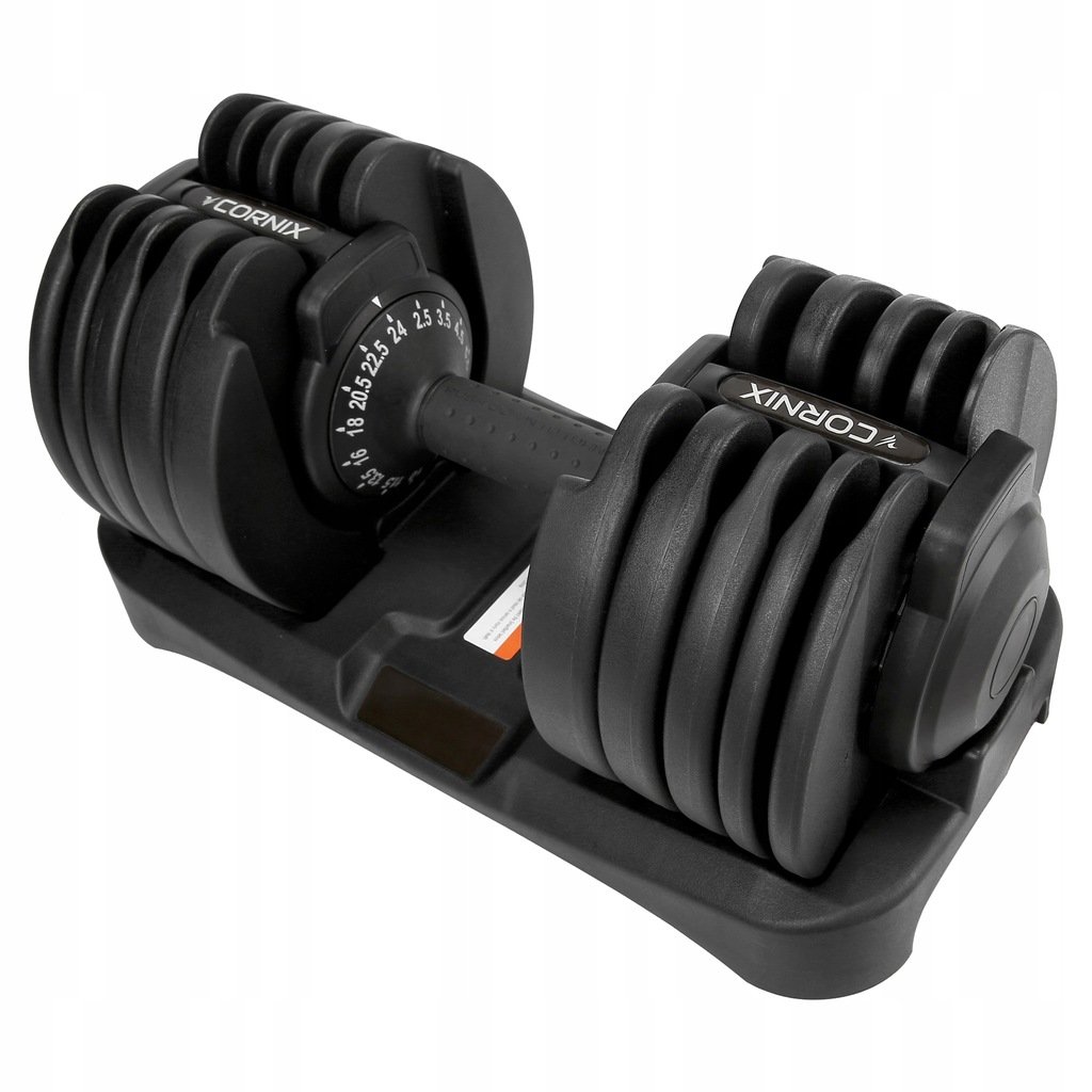 HANTEL REGULOWANY CORNIX 24 kg – GUMOWANY, ŻELIWNY CIĘŻARKI DO ĆWICZEŃ ...