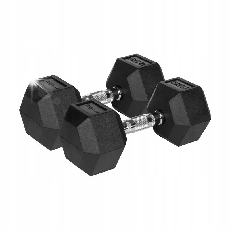 Hantle żeliwne gumowane HEX 2x12.5kg Rebel hexagonalne zestaw 25kg ...
