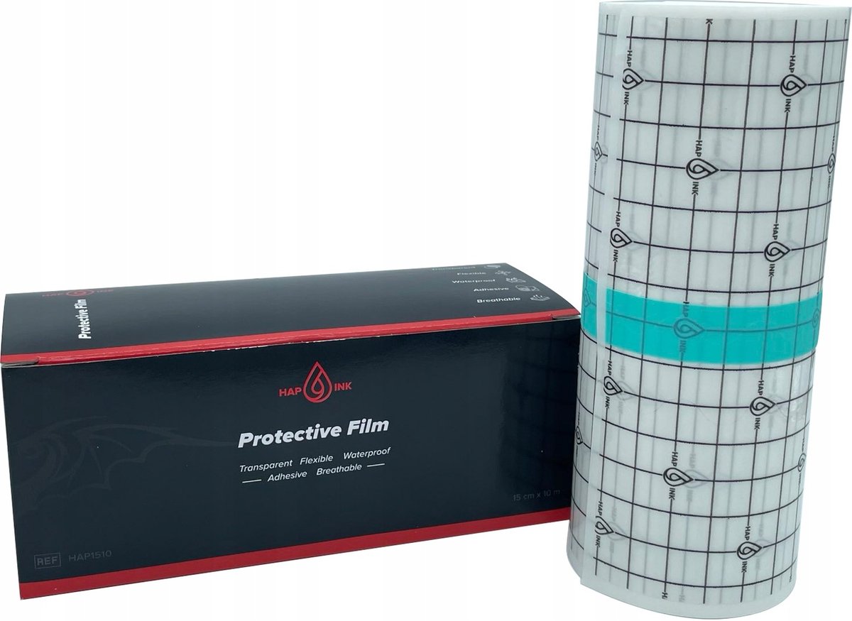 HAPINK® Second Skin Folia Ochronna na Tatuaż Rany Opatrunek Rolka 15 cm x 10 m | wodoodporna ...