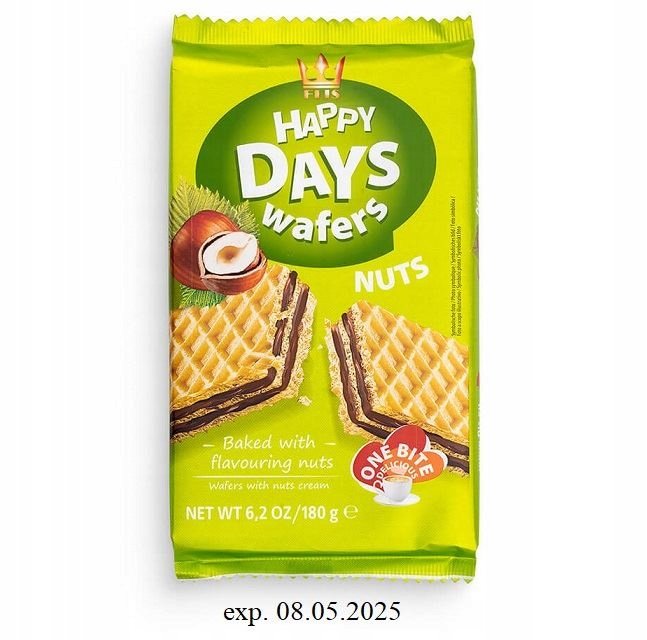 Happy Day Nuts wafelki z nadzieniem orzechowym 180g - FLIS | Sklep ...
