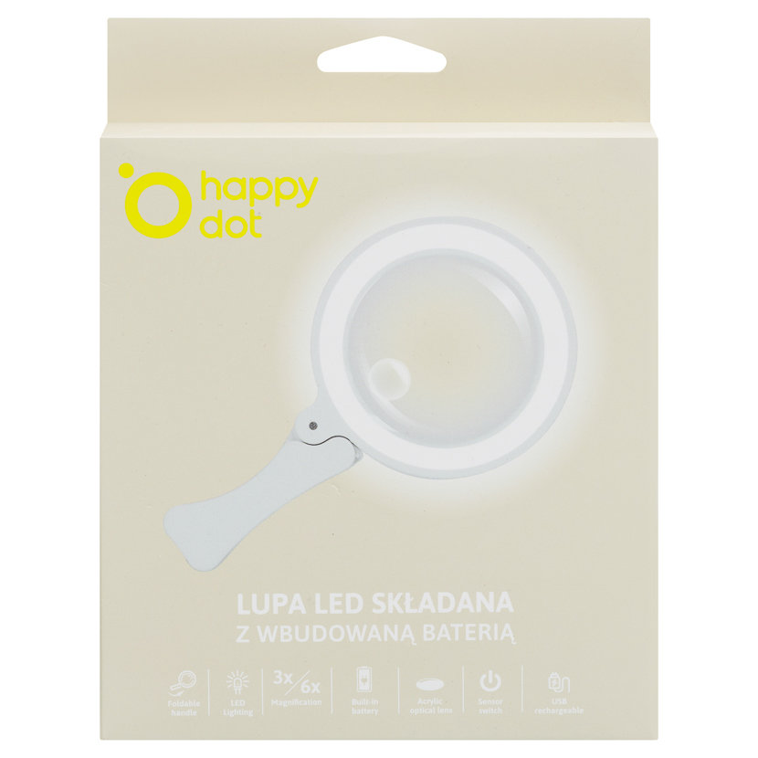 HappyDot Lupa LED USB-A/ USB-C składana, HDLL-01 biała - HappyDot ...