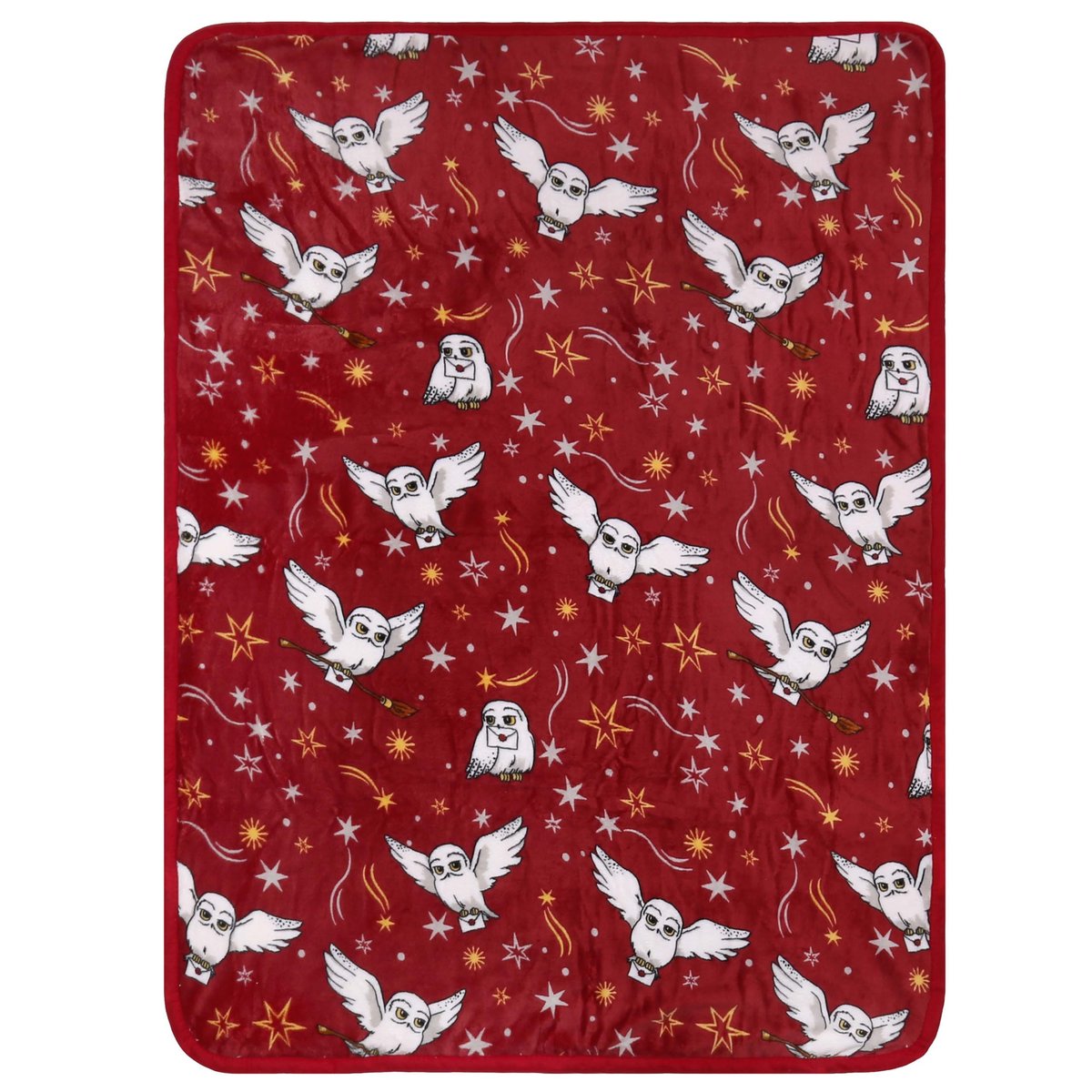Harry Potter Hedwiga Bordowy Koc/Narzuta Polarowy, Ciepły 120X150 Cm ...