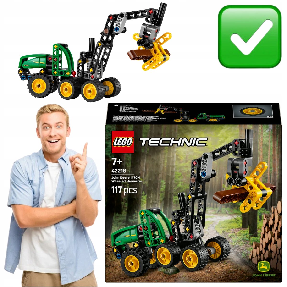 HARWESTER KOŁOWY JOHN DEERE 1470H LEGO TECHNIC 42218 NOWY ZESTAW ...