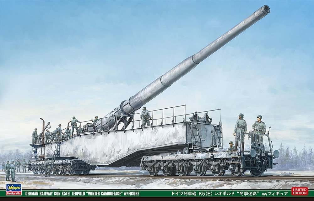 Hasegawa 30070 German Railway Gun K5(E) Leopold Winter Camouflage& w ...