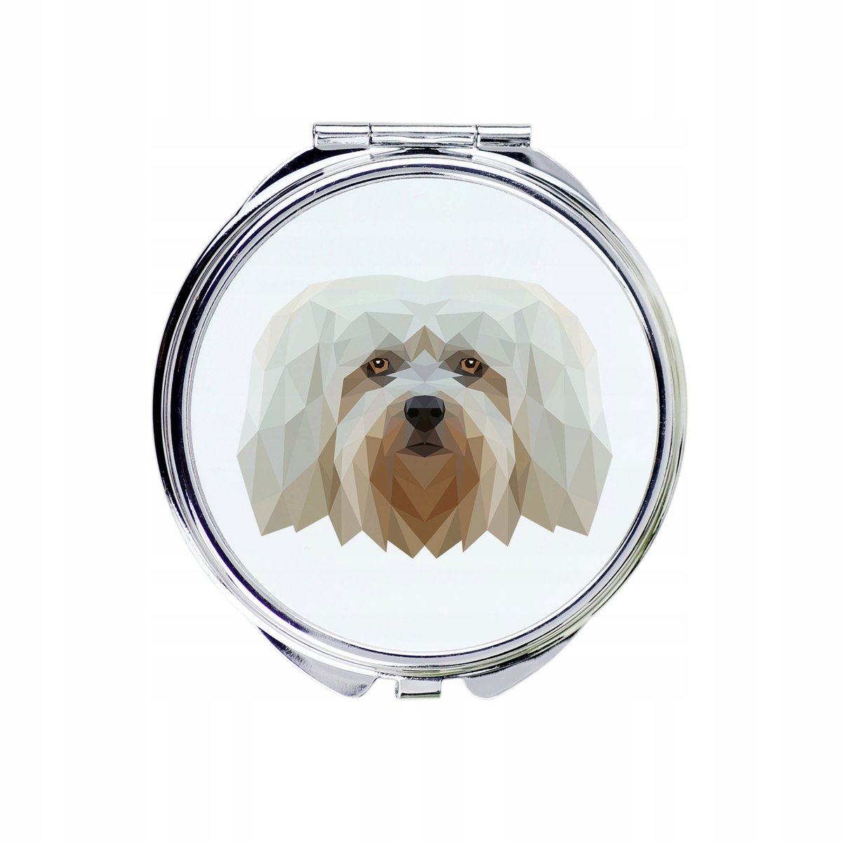 Hawańczyk, Havanese -lusterko ze zdjęciem i napisem geometryczne marki ...