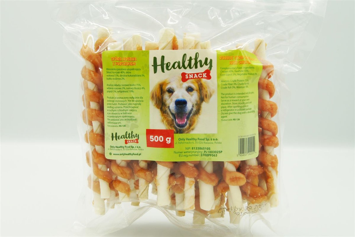 Healthy Snack Skóra Wołowa Z Kurczakiem 500G - HEALTHY SNACK | Sklep ...