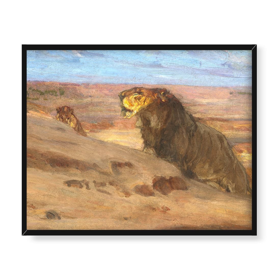 Henry Ossawa Tanner Lwy na pustyni 50×40 W RAMIE - ANTYKWARIAT "CZUŁA JEST NOC" JAKUB MLECZKO ...