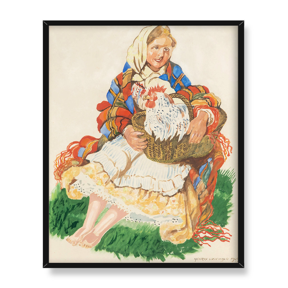 Henryk Uziemblo Portret góralki 40×50 W RAMIE - ANTYKWARIAT "CZUŁA JEST ...