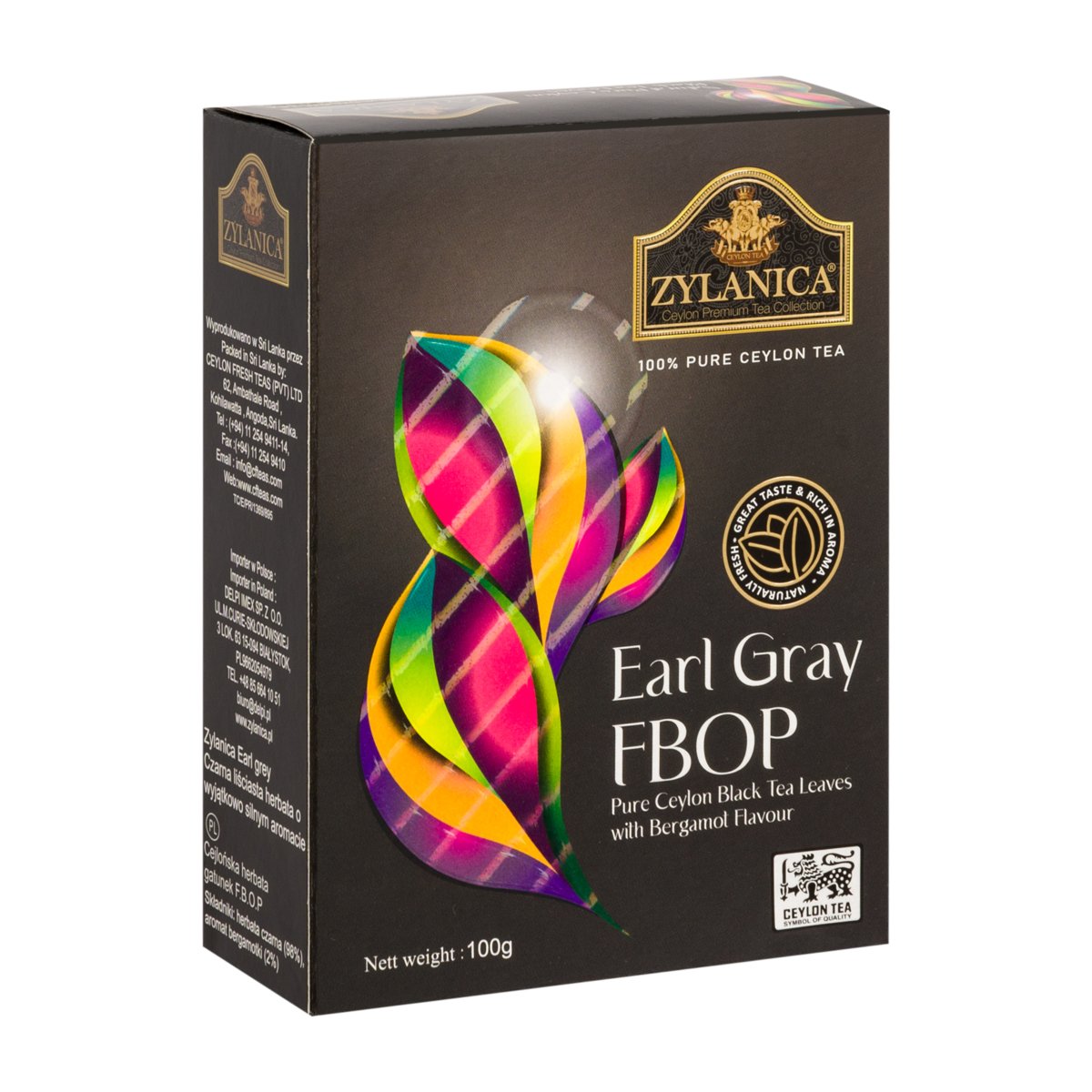 Herbata czarna LIŚCIASTA Bergamotka ZYLANICA EARL GRAY FBOP 100G - Inna ...