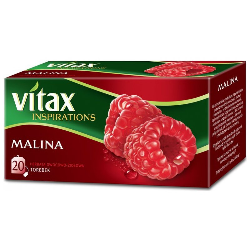 Herbata owocowa ekspresowa malinowa Vitax 20 szt. - Vitax | Sklep EMPIK.COM