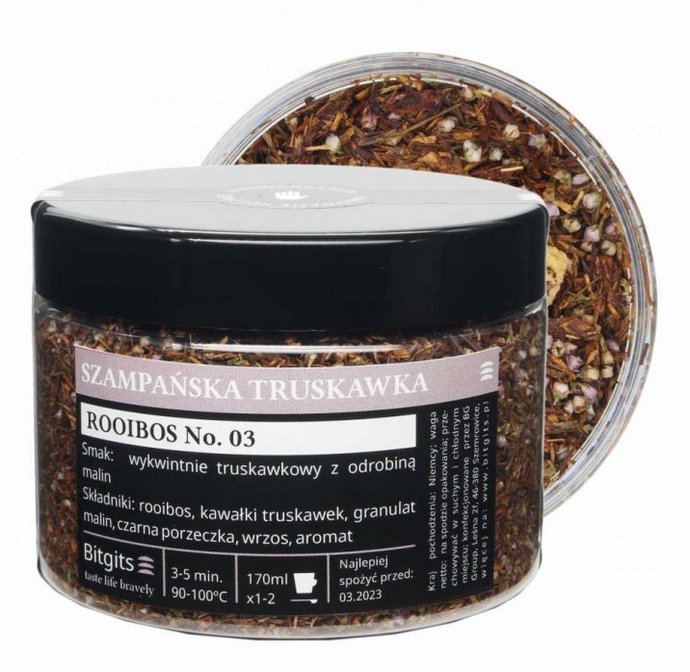 Herbata Rooibos Szampańska Truskawka XL 90g - Bitgits | Sklep EMPIK.COM