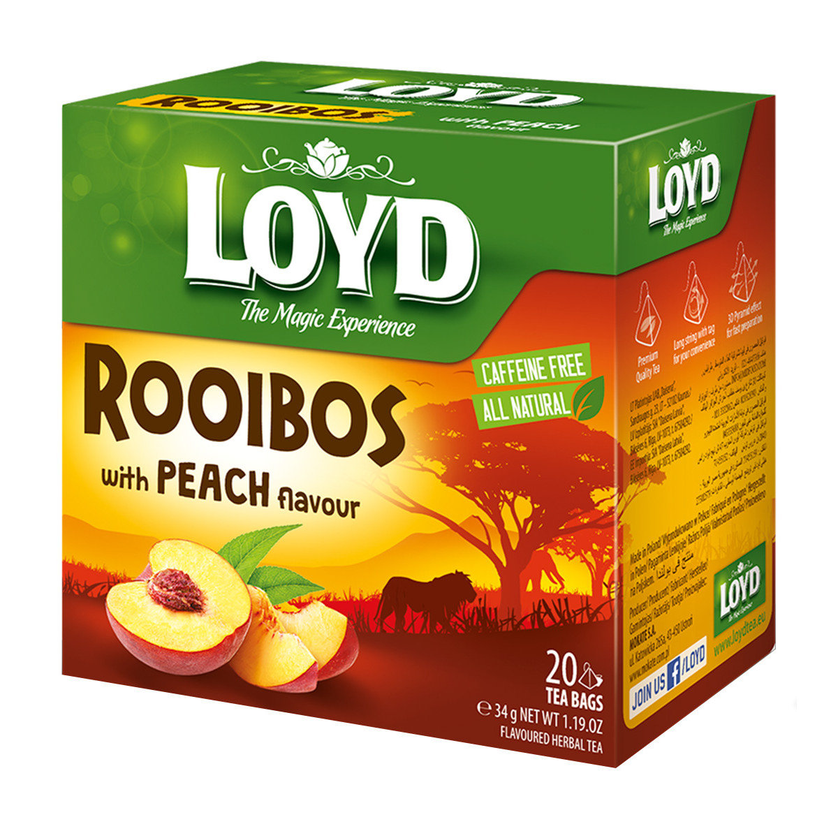 Herbatka Rooibos Loyd o smaku brzoskwiniowym 20 torebek - Loyd Tea ...