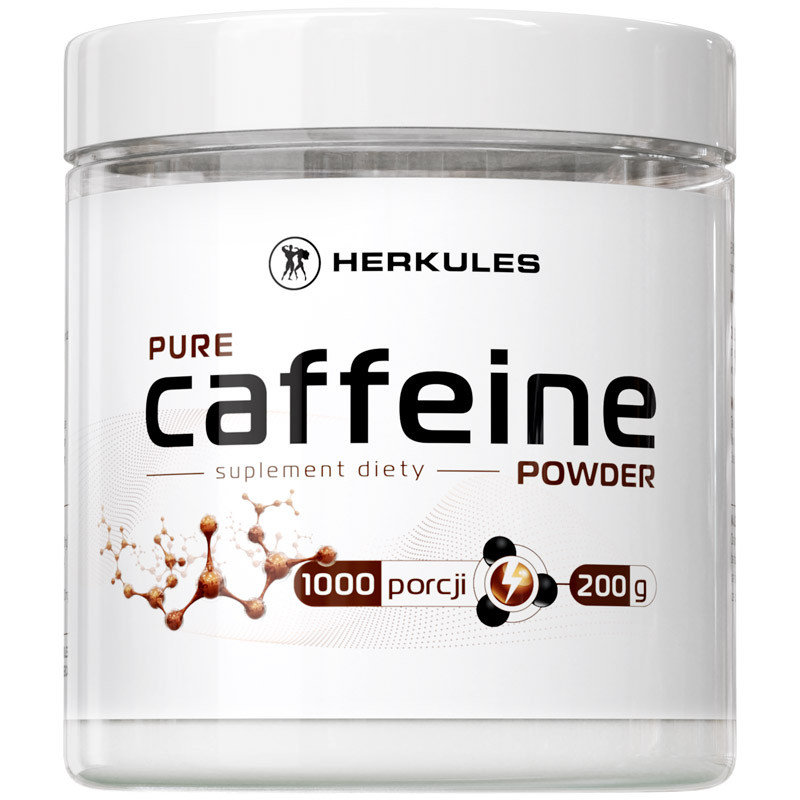 HERKULES Pure Caffeine Powder 200g CZYSTA KOFEINA PROSZEK KONCENTRACJA ...