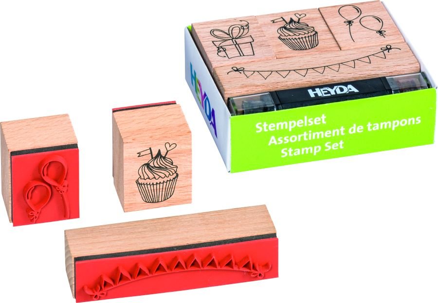 Heyda, zestaw stempli, Party, 4 sztuki - Heyda | Sklep EMPIK.COM