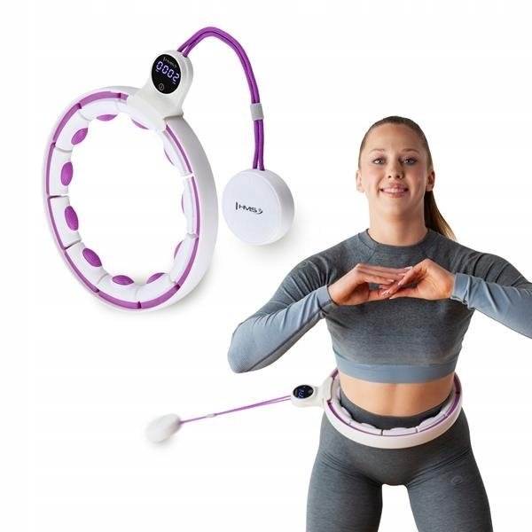 Hhm17 Hula Hop White/Violet Z Magnesami I Obciążnikiem + Licznik Hms ...