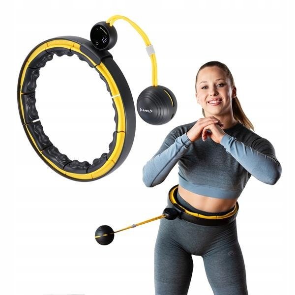 Hhm21 Hula Hop Black/Yellow Z Magnesami, Wypustkami Tpe I Obciążnikiem ...