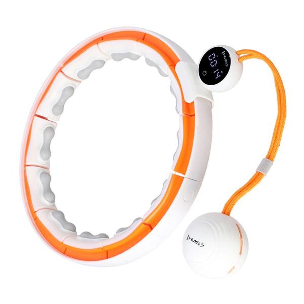 HHM21 HULA HOP WHITE/ORANGE Z MAGNESAMI, WYPUSTKAMI TPE I OBCIĄŻNIKIEM ...